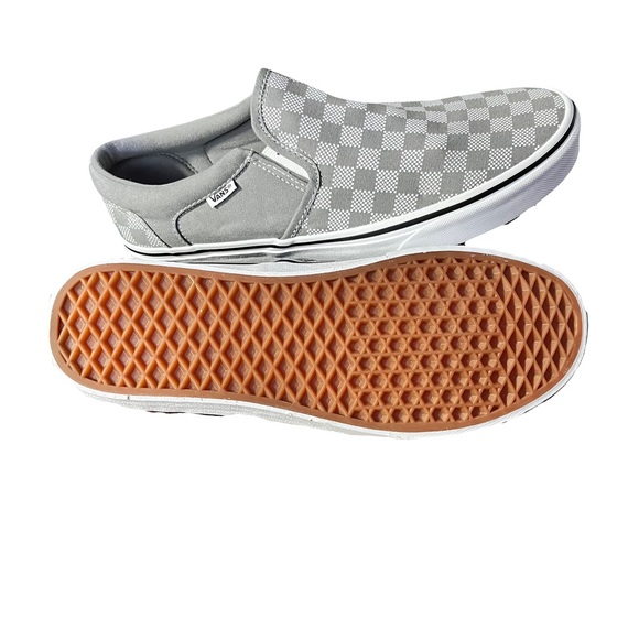 Vans | Shoes | Womens Slipon White Checkered Vans | Poshmark